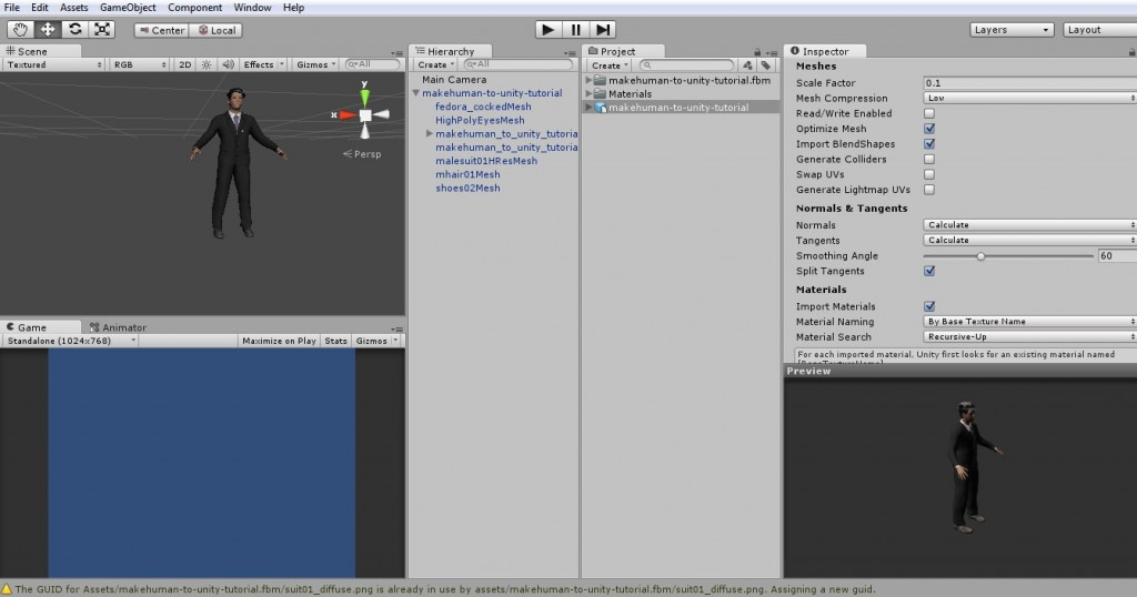 08makehumantounityimporttutorialwhitetexturesfixfbxconverter.jpg - Gameobject.net - Gaming is a ...